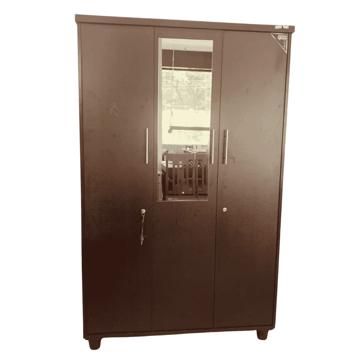 3 Door Particle Board Almirah Wardrobe Storage For Bedroom