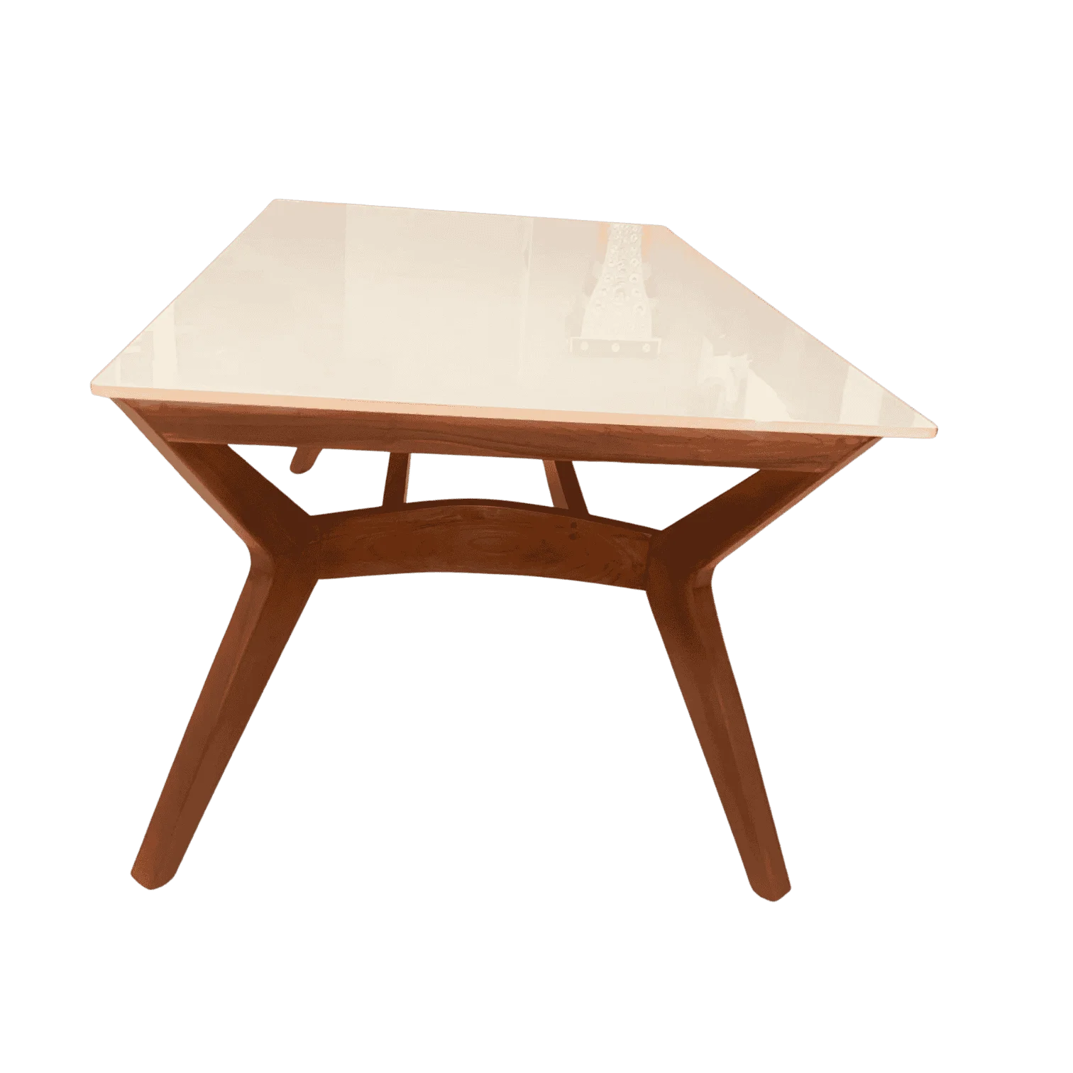 Splayed Legs Teak Dining Table 6×3.5 Elegant Furniture